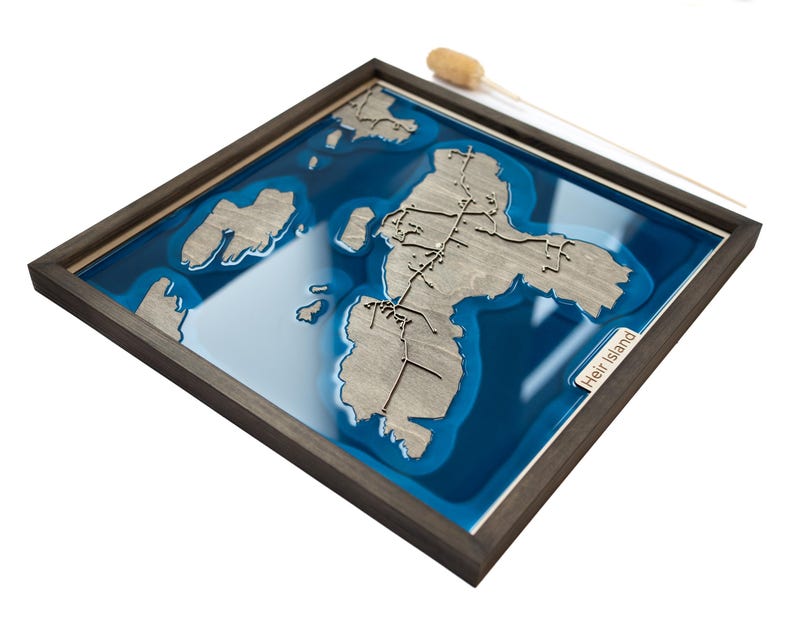 Heir Island Map | Wood and Epoxy - Etsy
