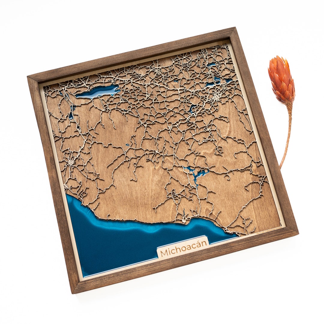 Moraira Map | Wood and Epoxy - Etsy