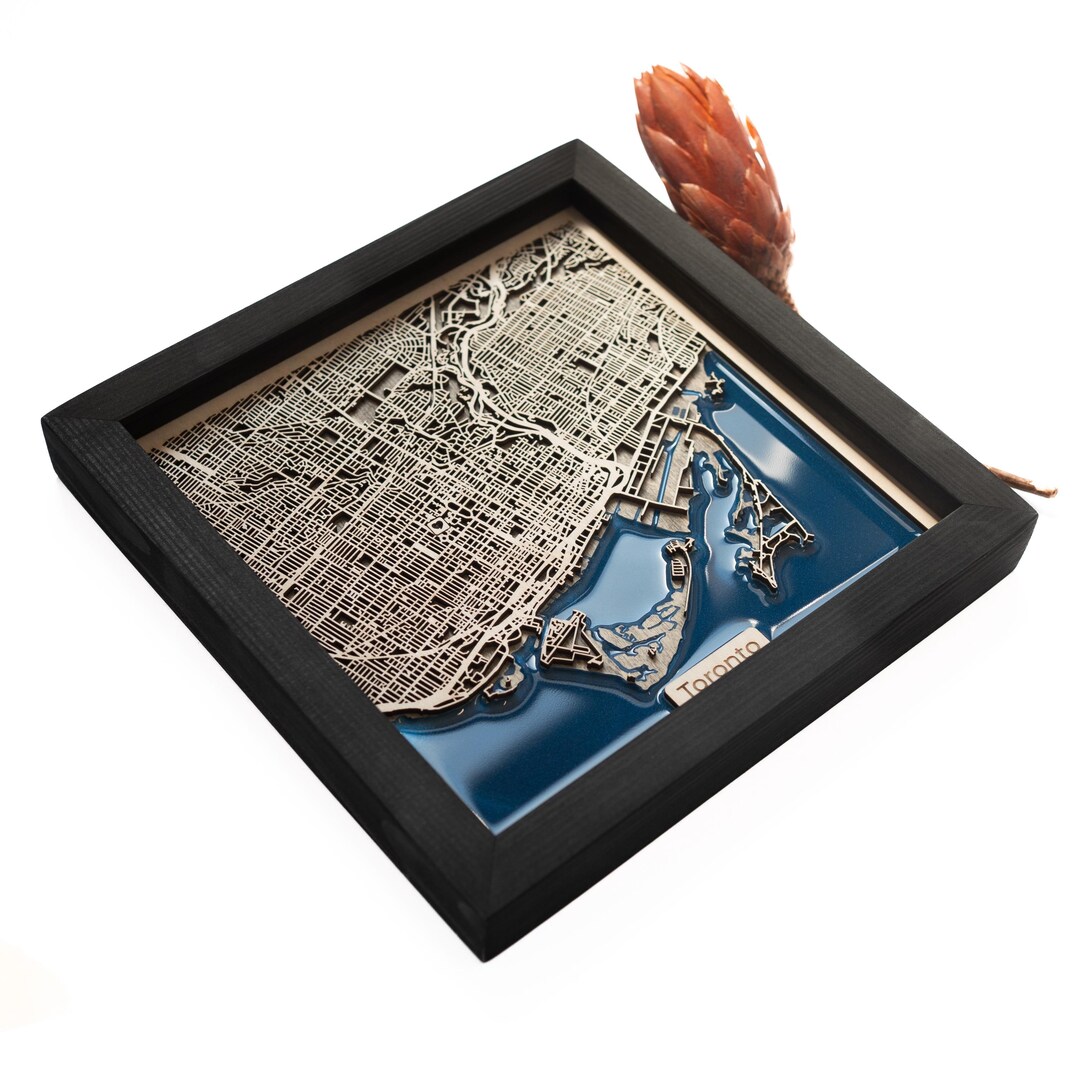 Toronto Wood Map | Wood and Epoxy Resin - Etsy