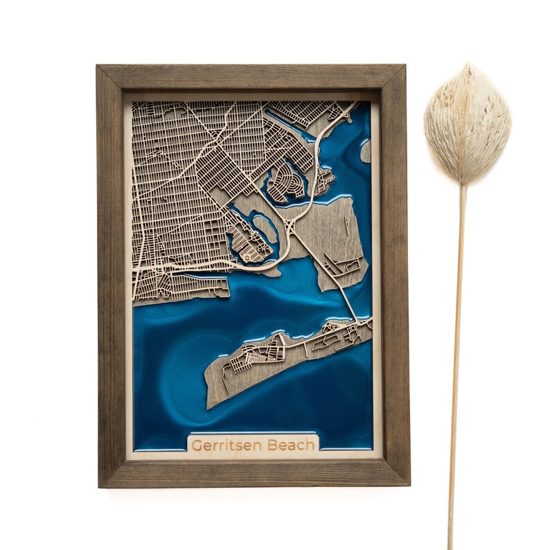 Gerritsen Beach Map | Wood and Epoxy - Etsy