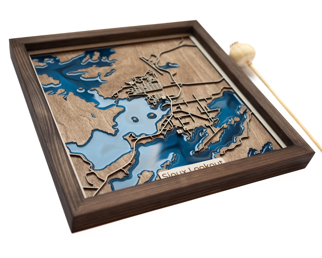 Sioux Lookout Map | Wood and Epoxy - Etsy
