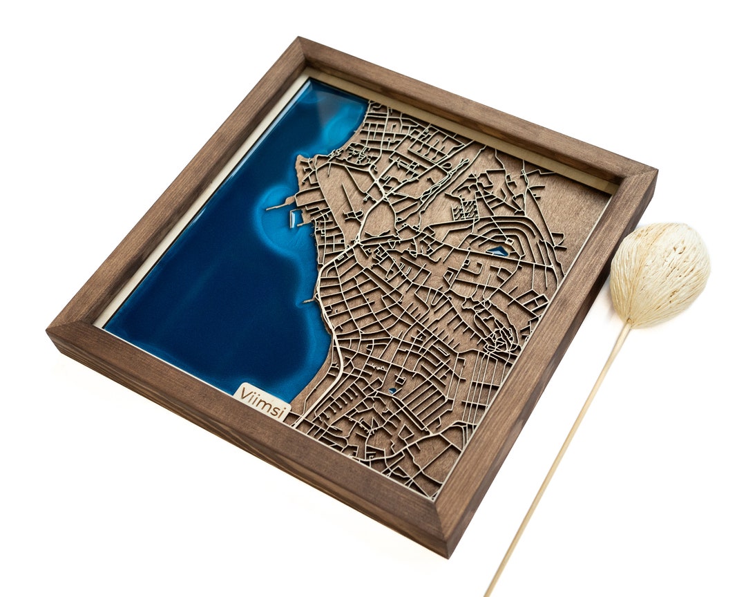 Viimsi Map | Wood and Epoxy - Etsy