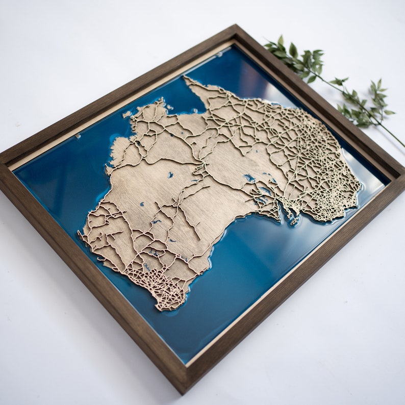 Australia Map | Wood and Epoxy - Etsy