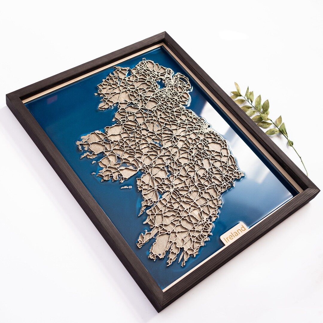 Ireland Map | Wood and Epoxy - Etsy