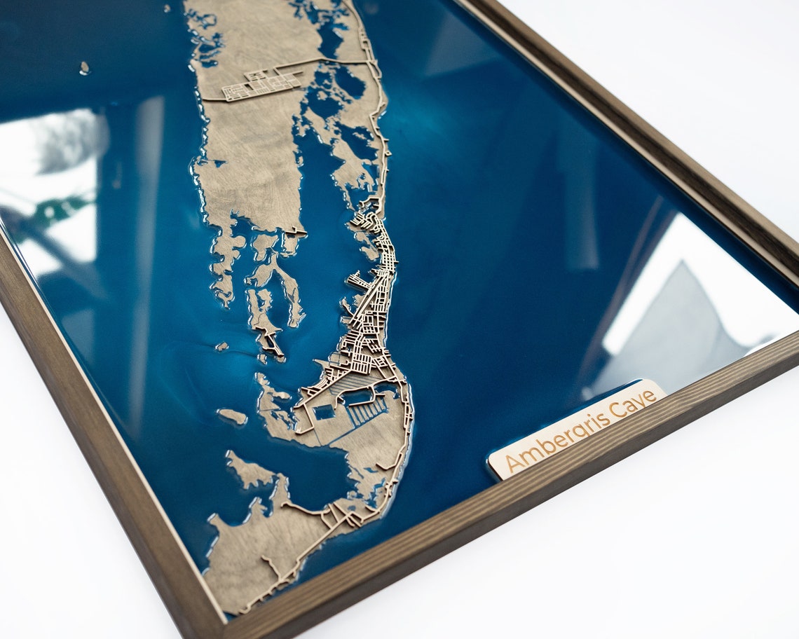 Ambergris Caye Map | Wood and Epoxy - Etsy