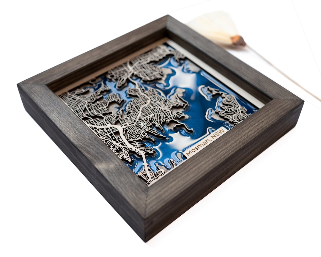 Mosman Map | Wood and Epoxy - Etsy