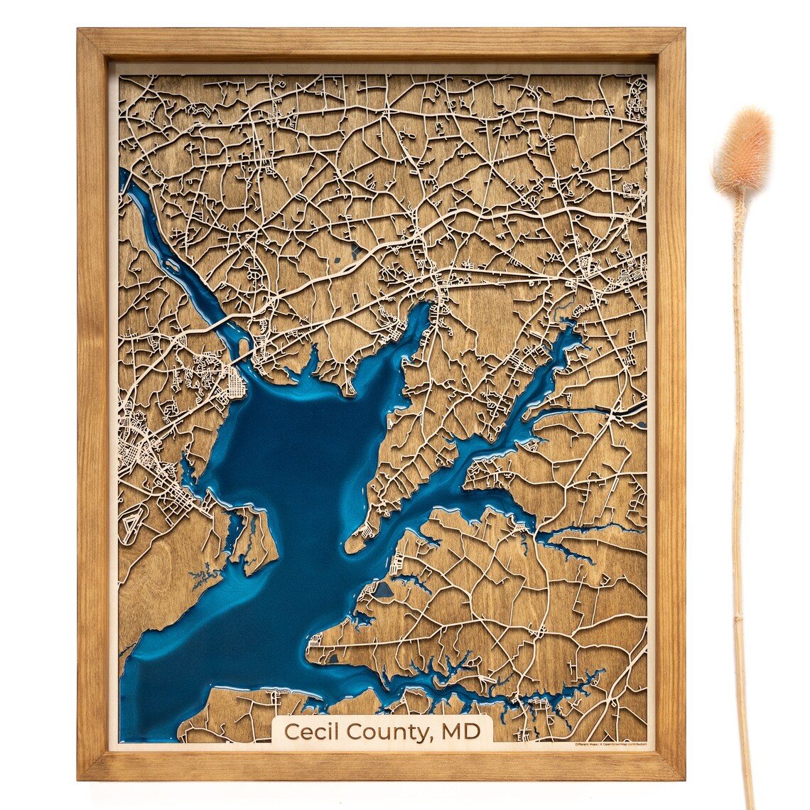 Cecil County Map | Wood and Epoxy - Etsy