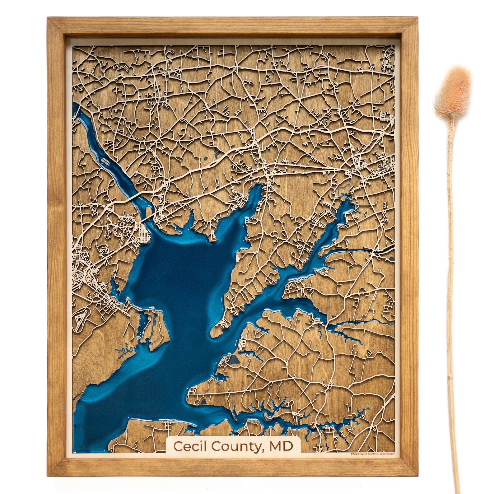 Cecil County Map | Wood and Epoxy - Etsy
