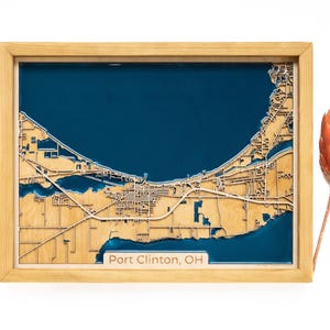 Port Clinton | Personalized Wood Map - Etsy