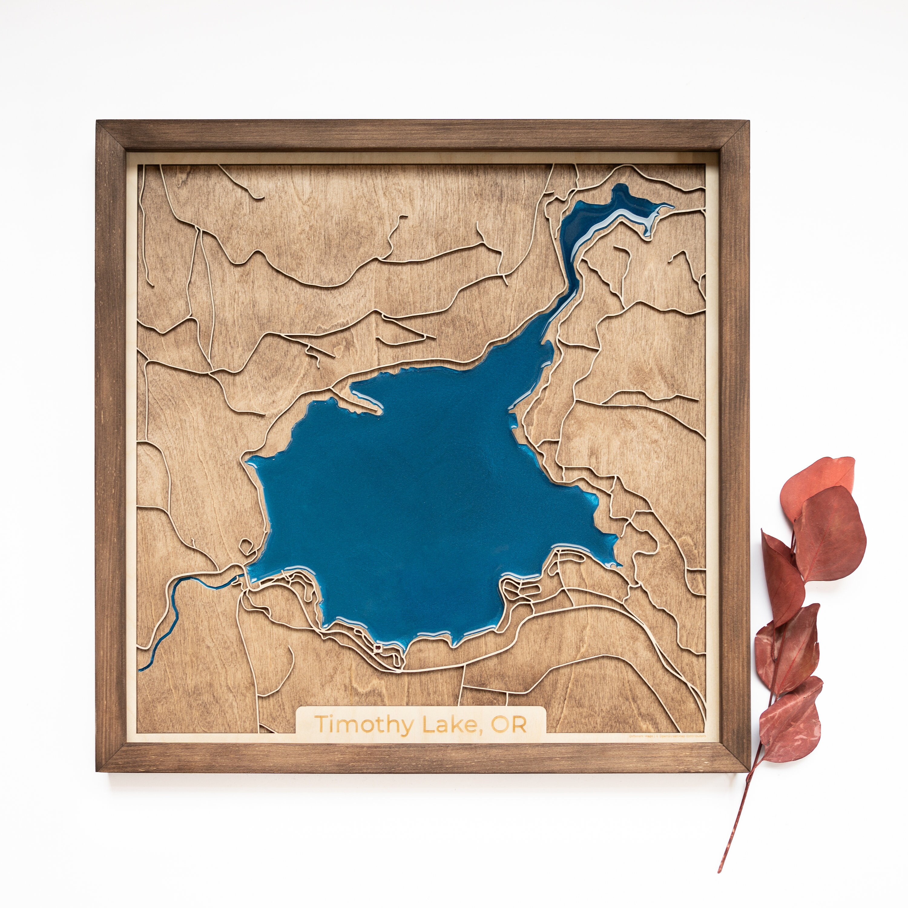 Timothy Lake Map | Wood and Epoxy - Etsy