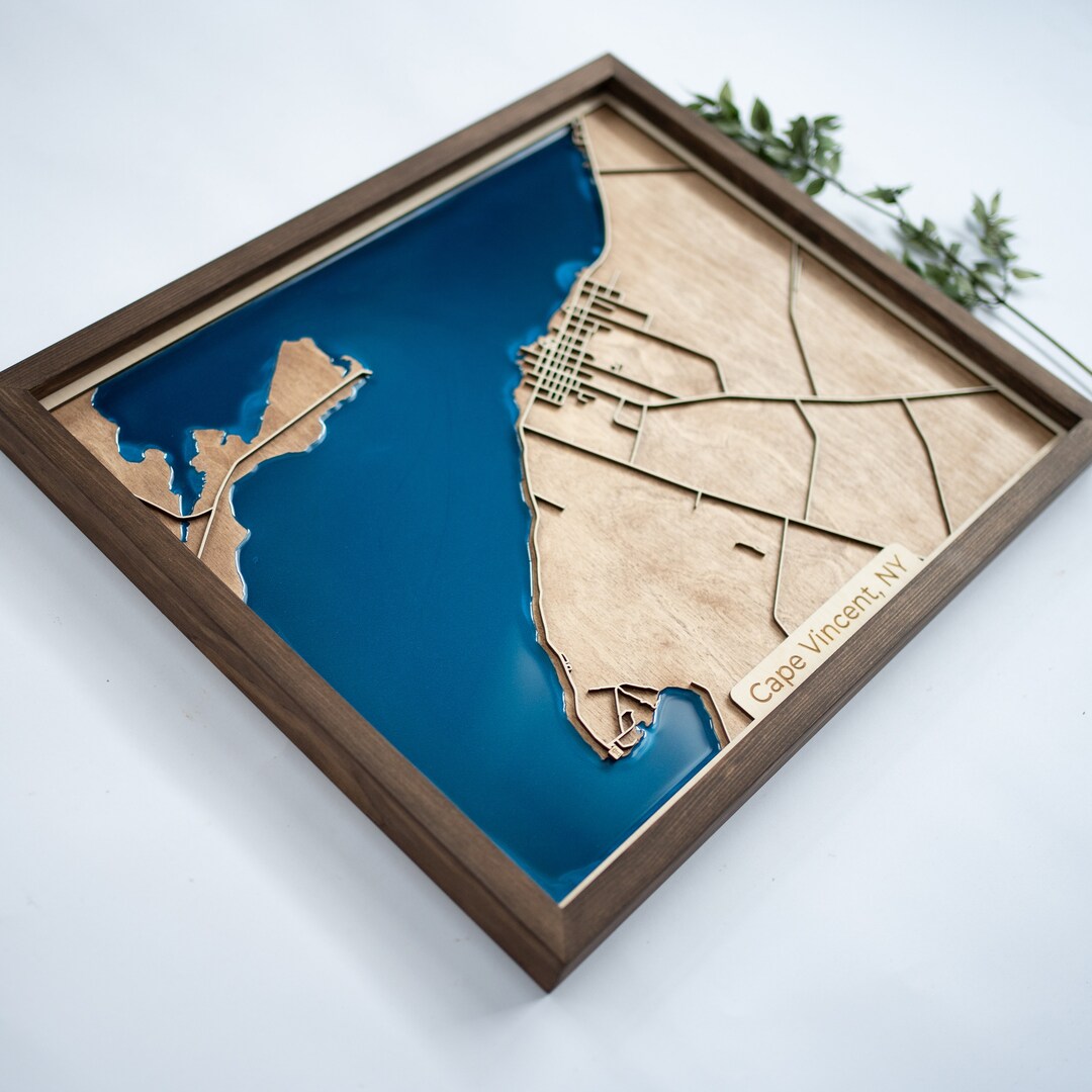 Cape Vincent Map Wood and Epoxy - Etsy