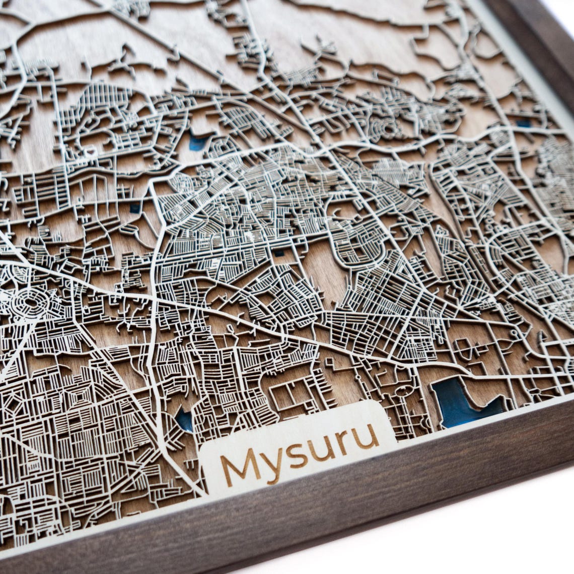 Mysuru Wood Map | Wood and Epoxy Resin - Etsy