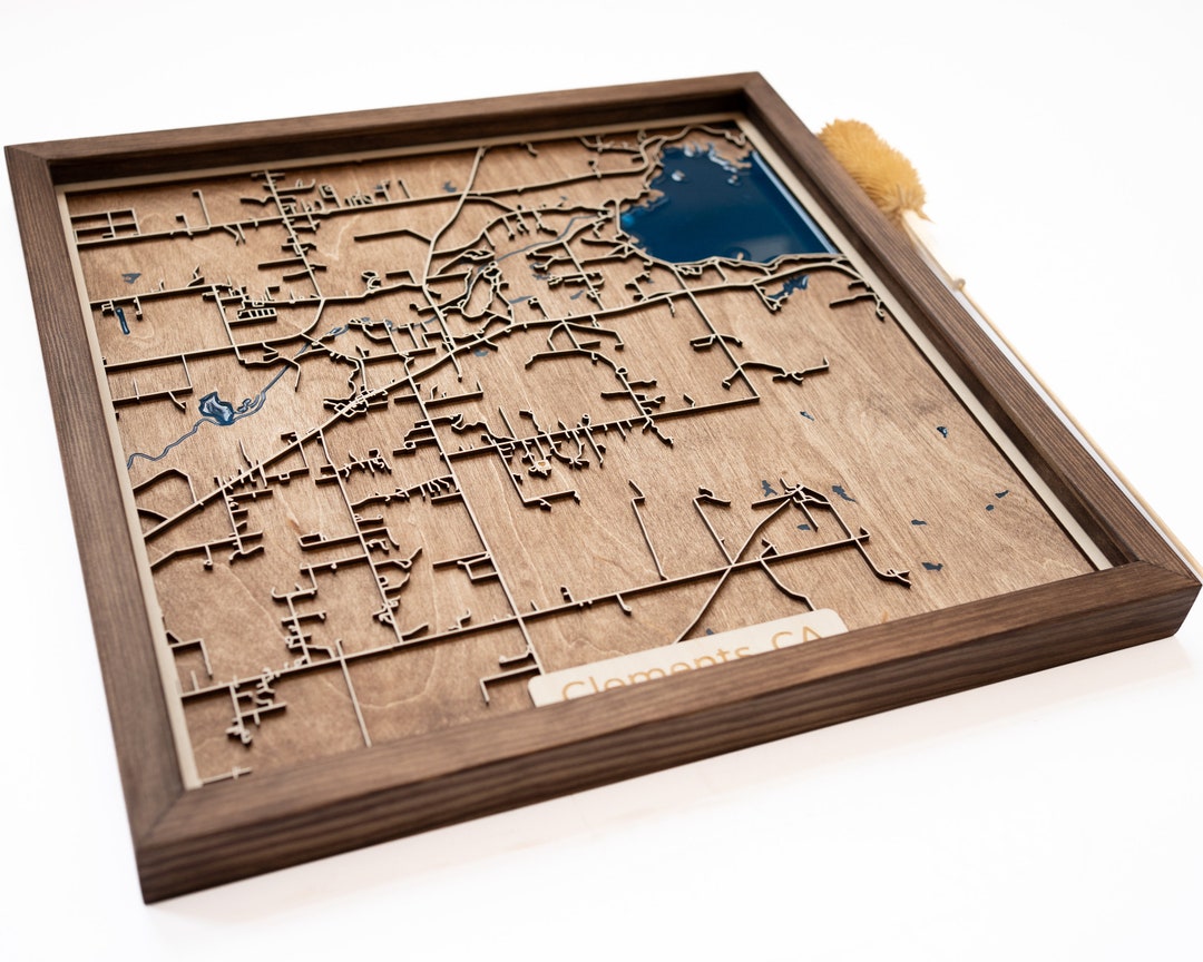 Clements Map | Wood and Epoxy - Etsy
