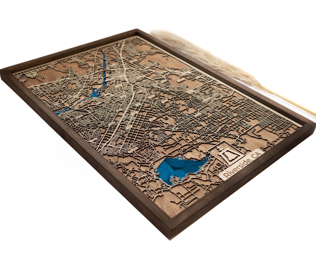 Riverside Map | Wood and Epoxy - Etsy