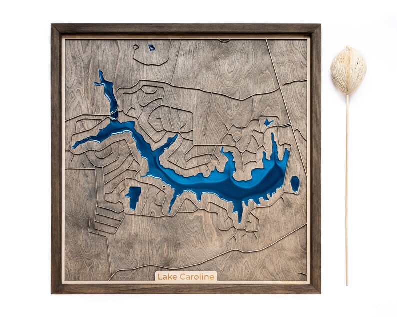 Lake Caroline Map | Wood and Epoxy - Etsy