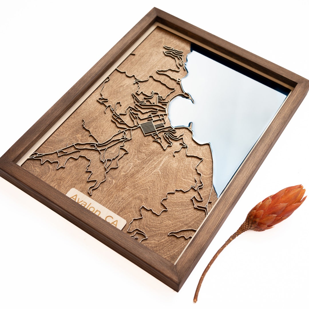 Avalon Map | Wood and Epoxy - Etsy