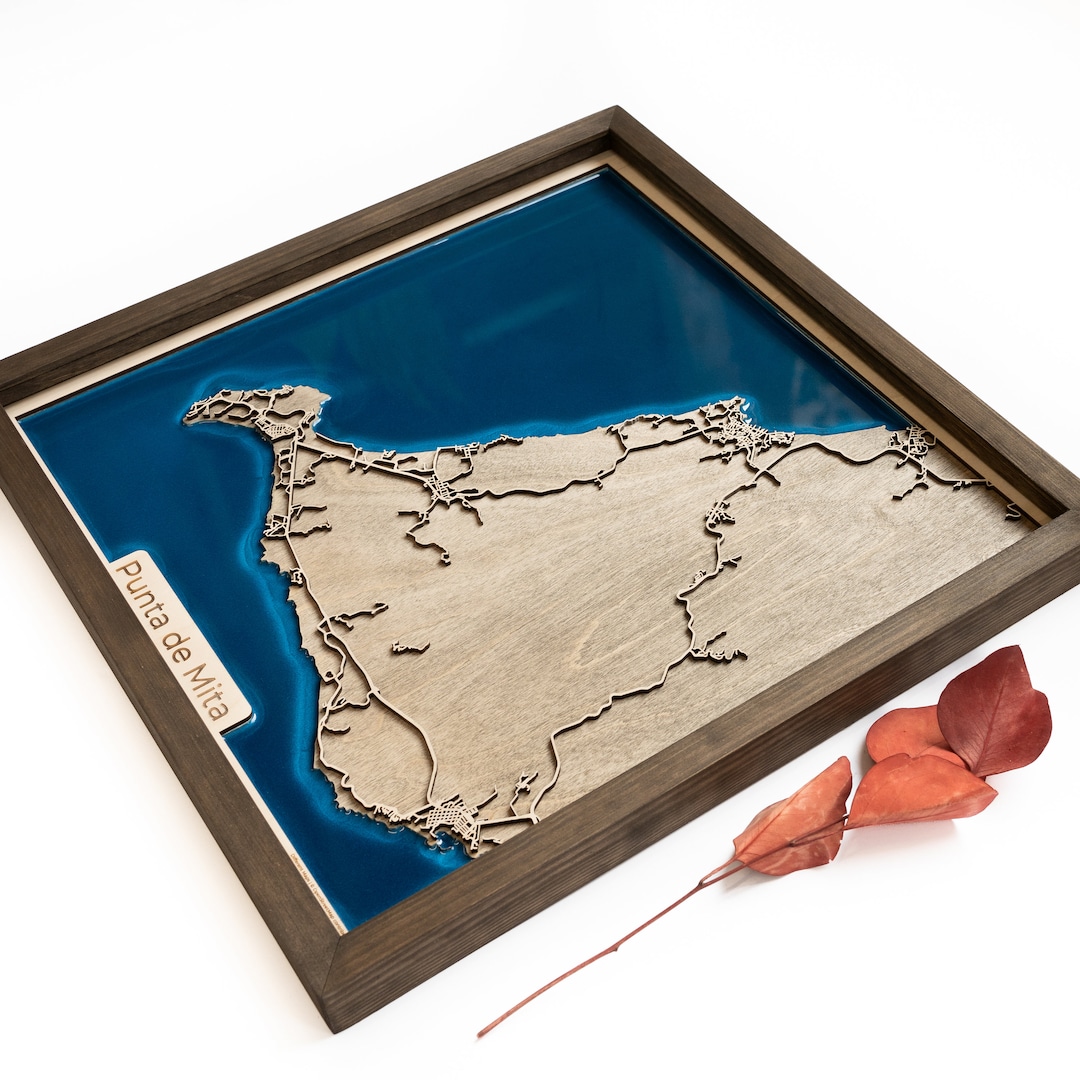 Punta De Mita Map | Wood and Epoxy - Etsy