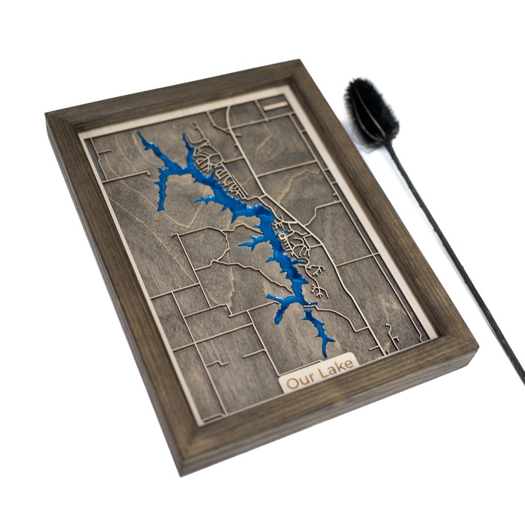 Lake Thunderhead Map | Wood and Epoxy - Etsy