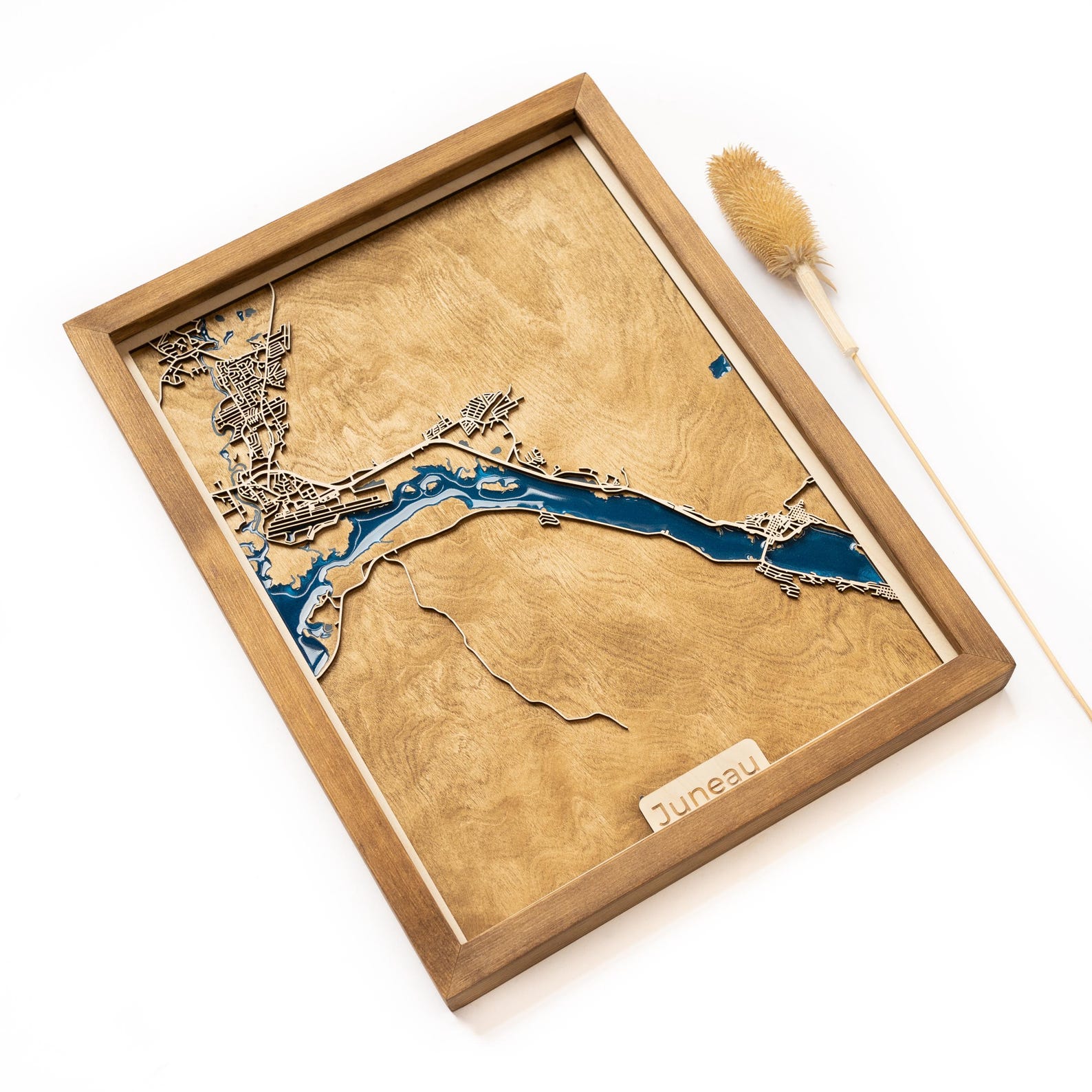 Juneau Wood Map | Wood and Epoxy Resin - Etsy