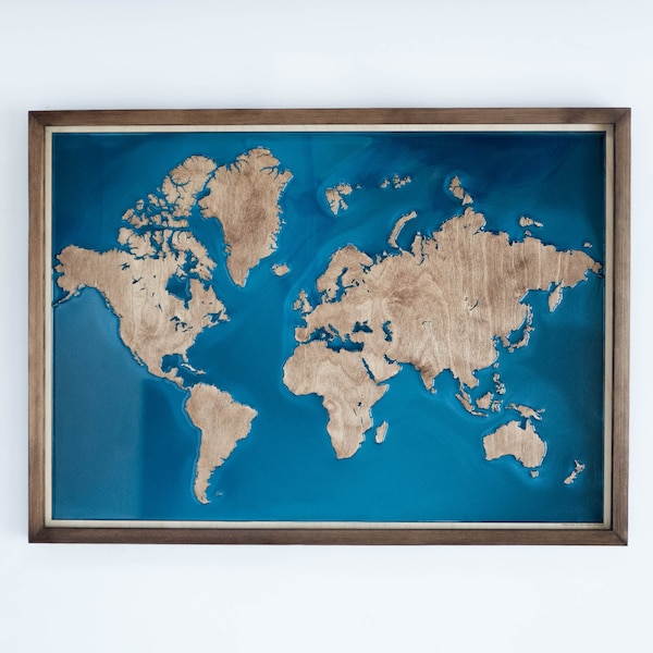 Wood World Map - Etsy