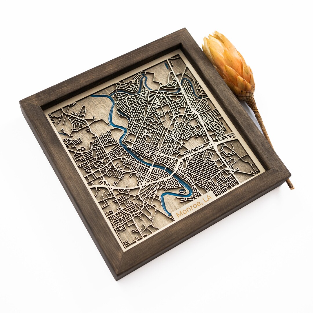 Monroe Map | Wood and Epoxy - Etsy