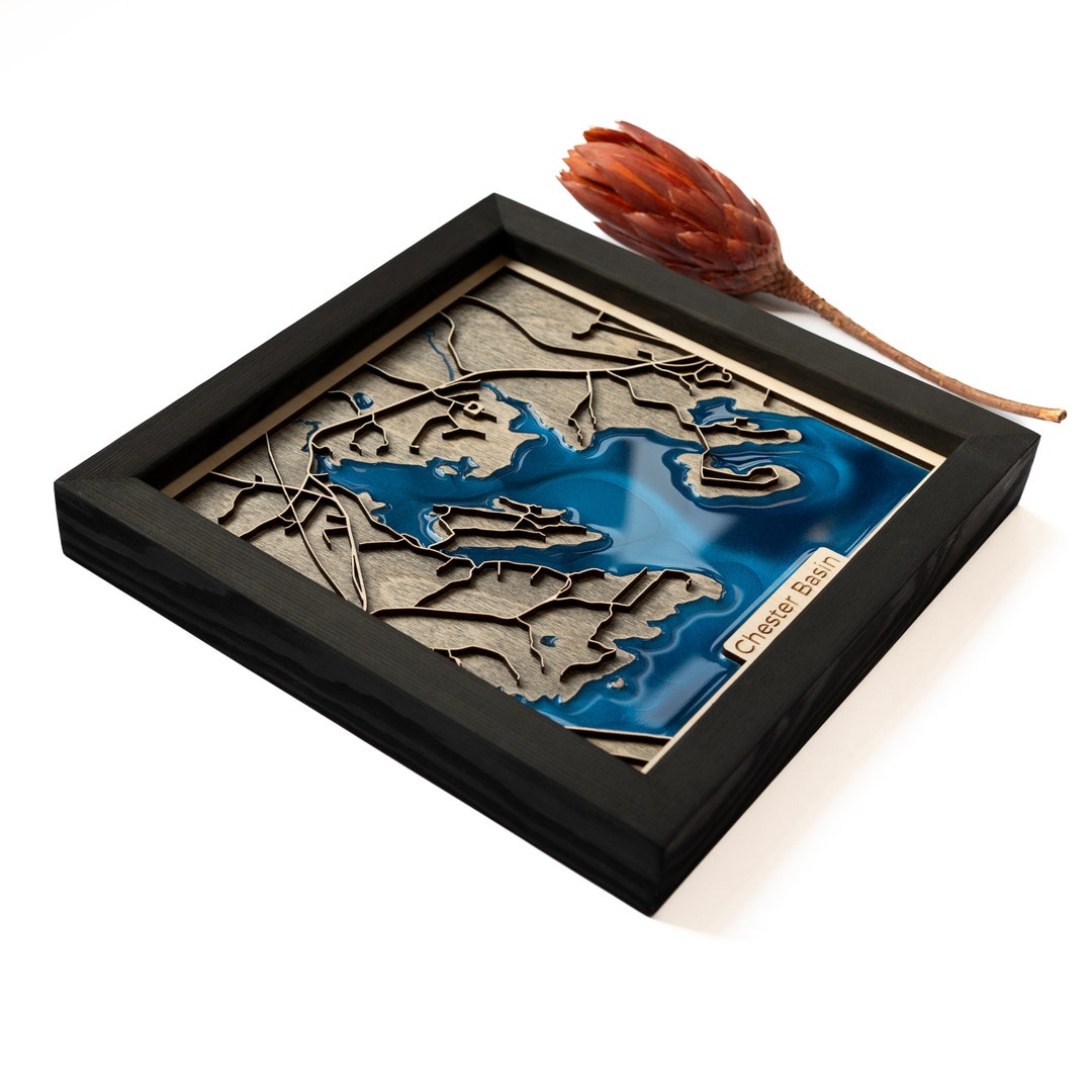 Chester Basin Map | Wood and Epoxy - Etsy