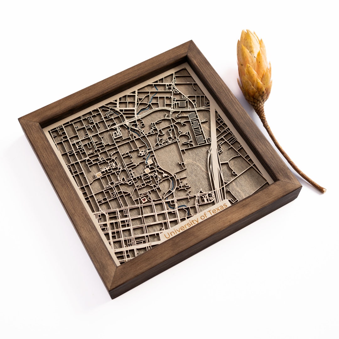 University of Texas Map | Wood and Epoxy - Etsy