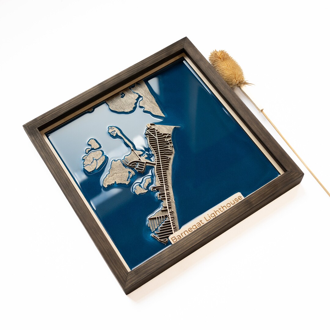 Barnegat Lighthouse Map | Wood and Epoxy - Etsy