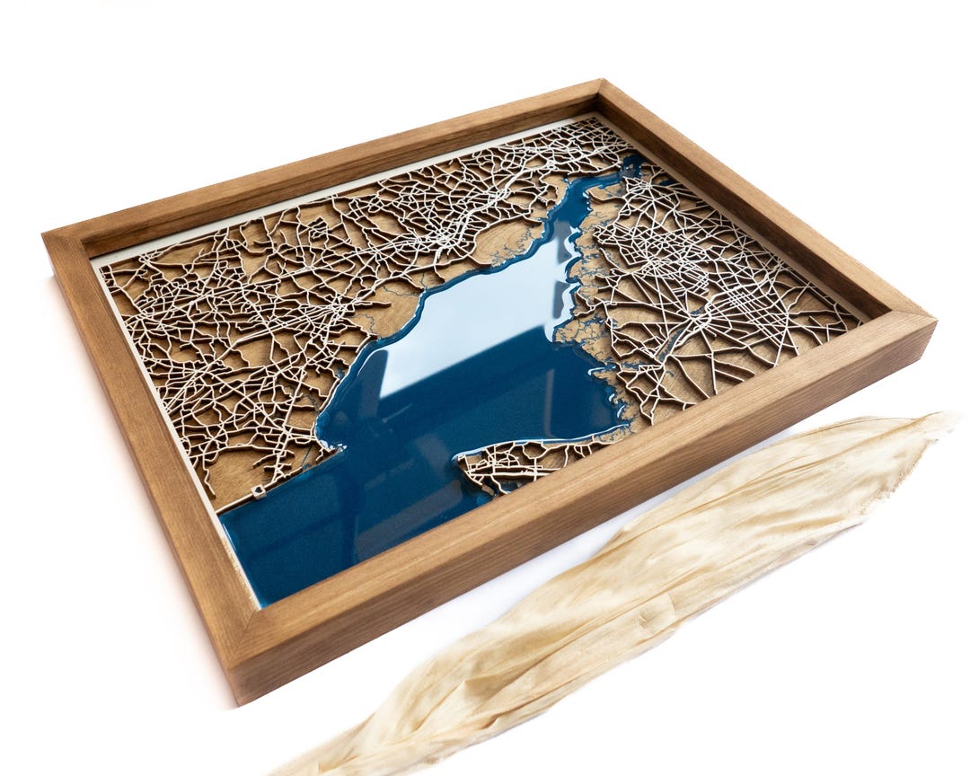Delaware Bay Map | Wood and Epoxy - Etsy