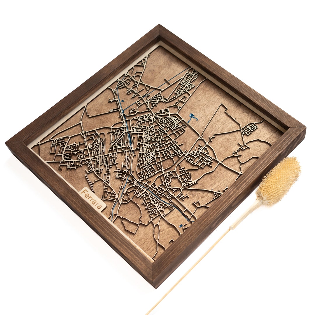 Ferrara Map | Wood and Epoxy - Etsy