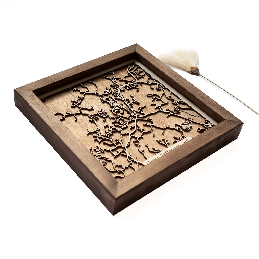West Jefferson Map | Wood and Epoxy - Etsy