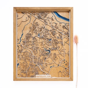 Ashburn Map | Wood and Epoxy - Etsy
