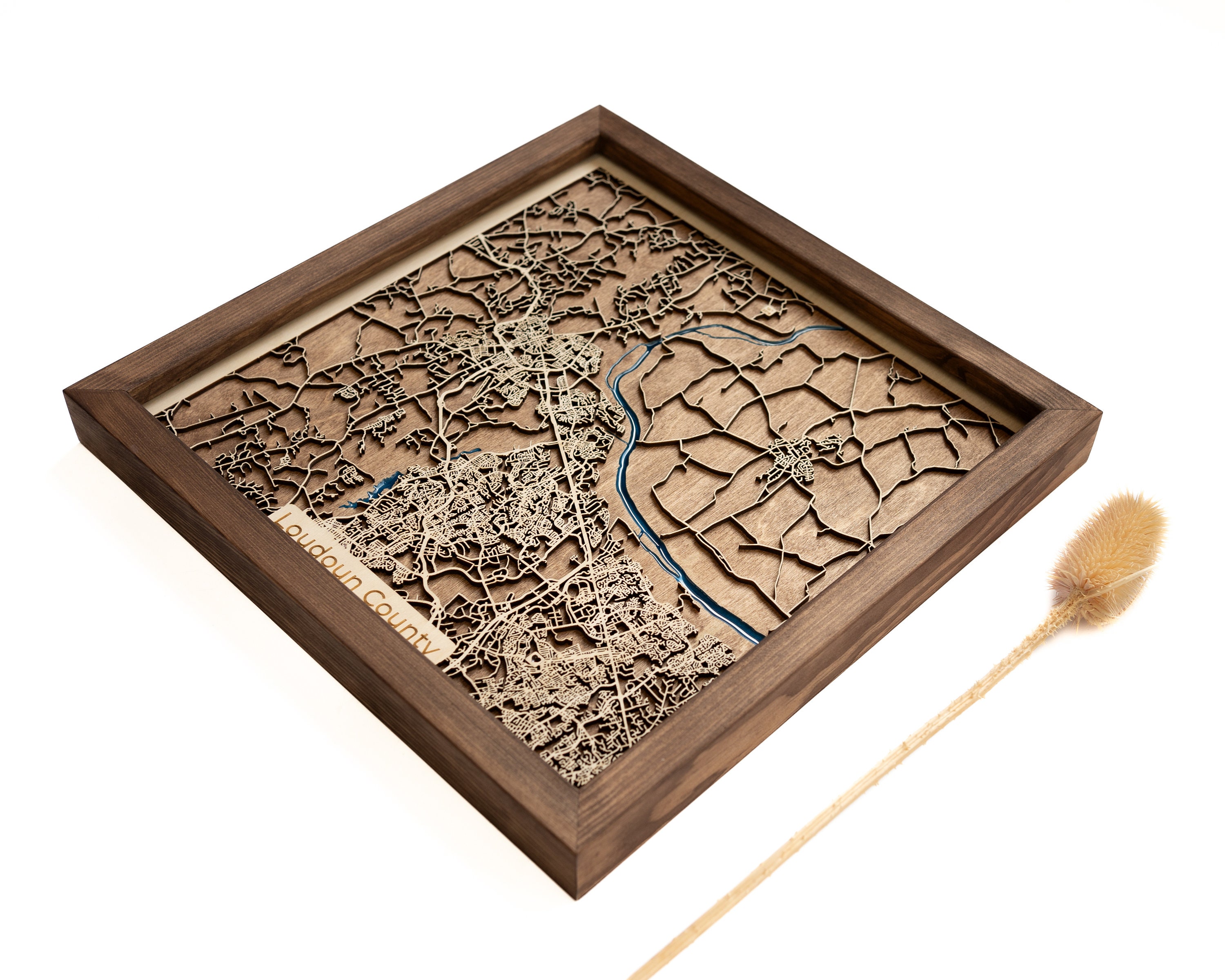 Loudoun County Map | Wood and Epoxy - Etsy