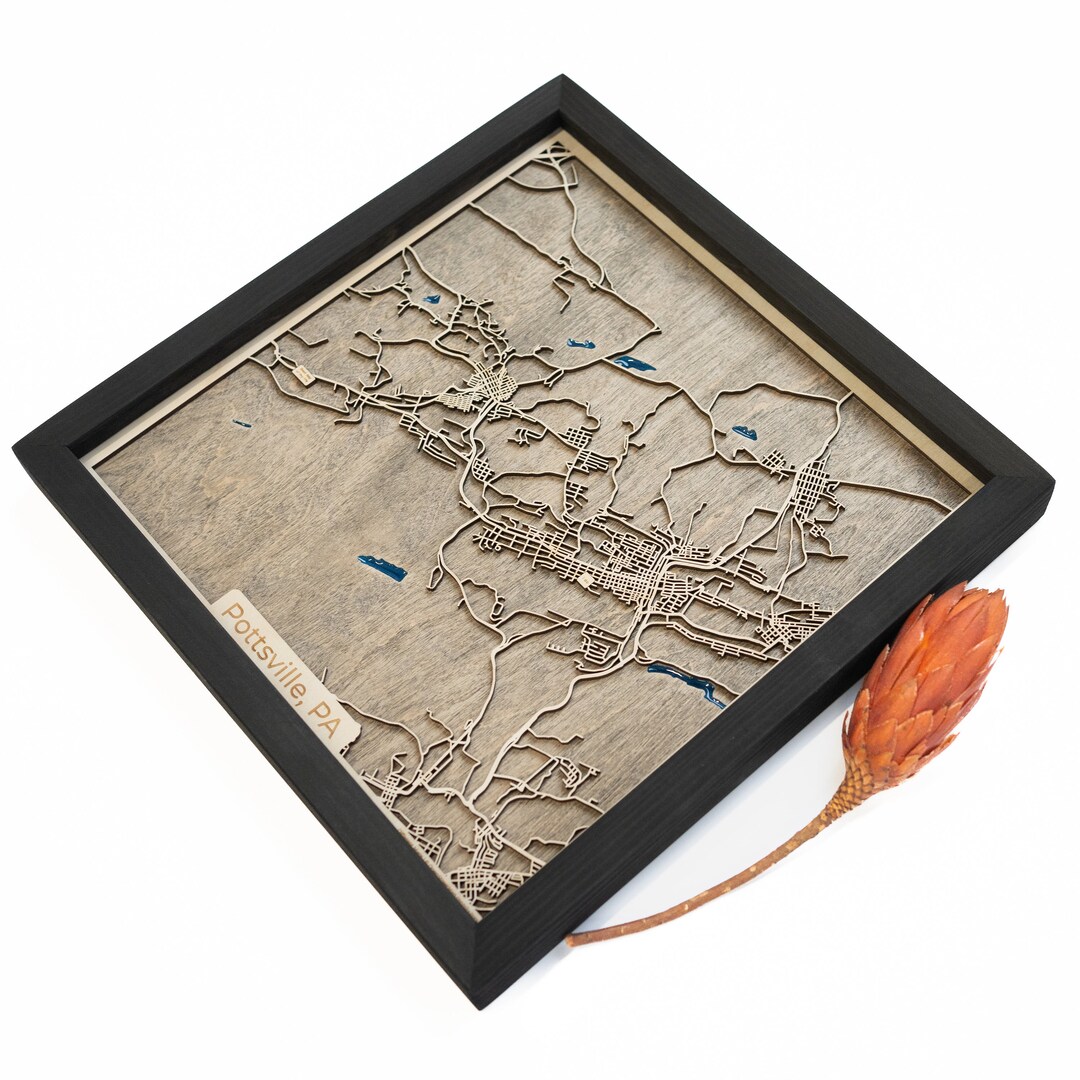 Pottsville Map | Wood and Epoxy - Etsy