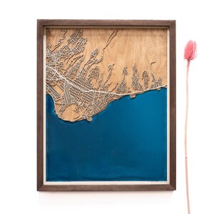 Waialae Kahala Map | Wood and Epoxy - Etsy