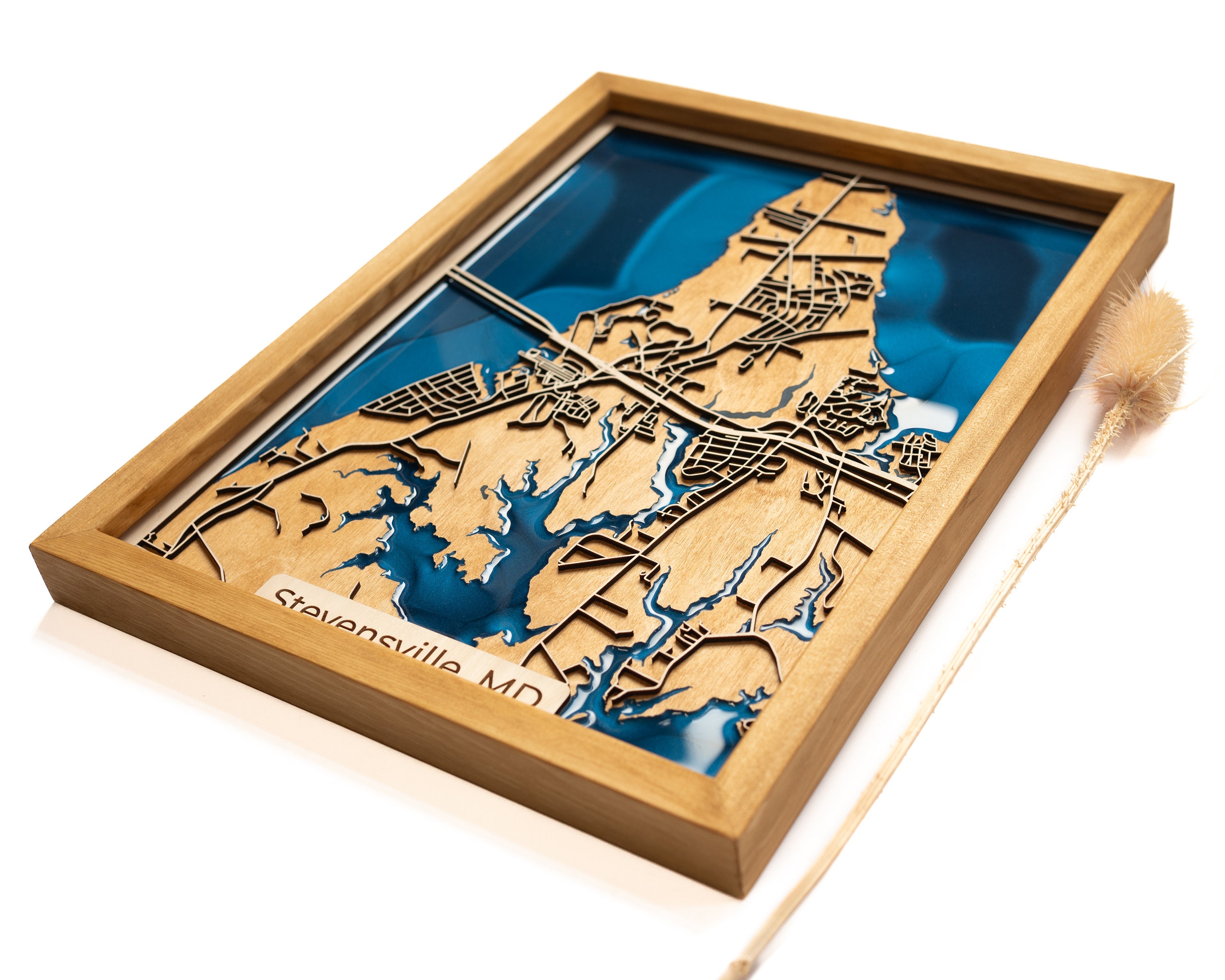 Stevensville Map | Wood and Epoxy - Etsy