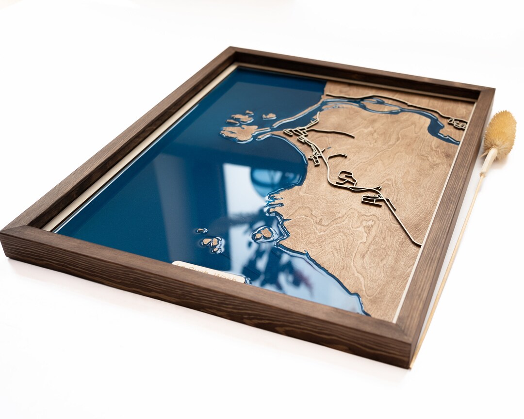 La Push Map | Wood and Epoxy - Etsy