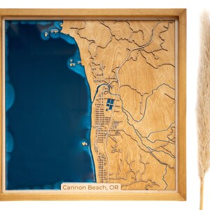 Cannon Beach Map | Wood and Epoxy - Etsy