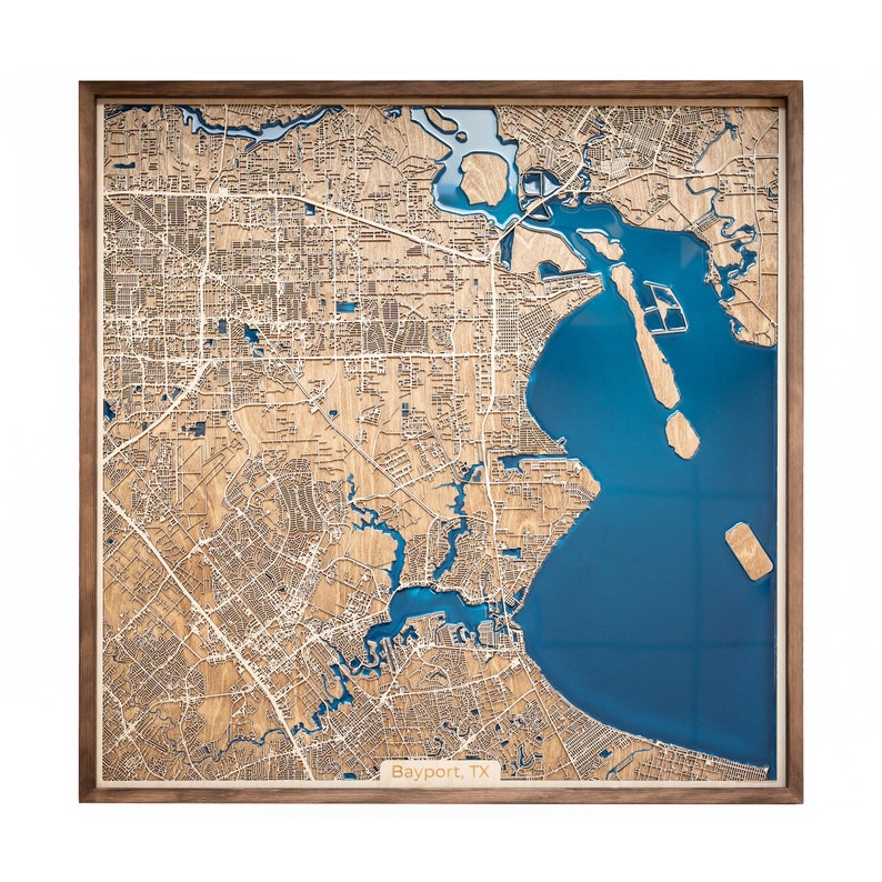 Bayport Map Wood and Epoxy - Etsy