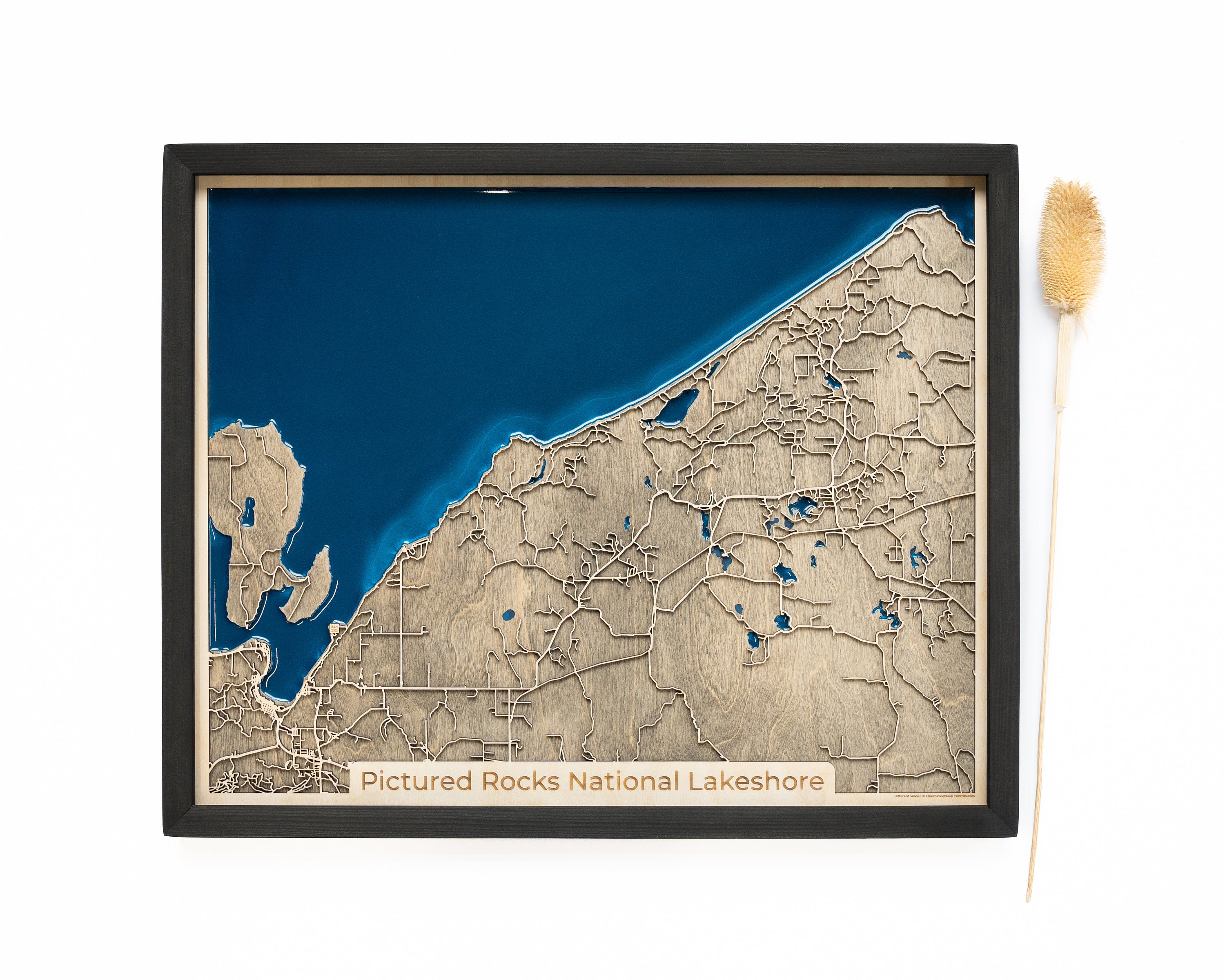Pictured Rocks National Lakeshore Map | Wood and Epoxy - Etsy UK