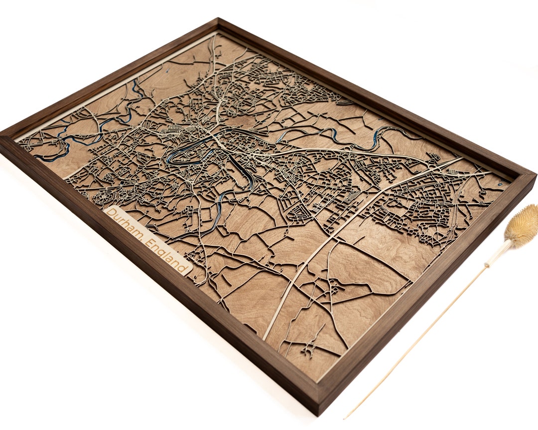 Durham Map | Wood and Epoxy - Etsy
