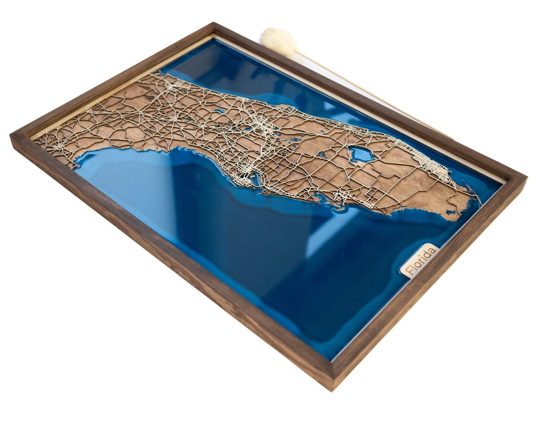 Florida Map | Wood and Epoxy - Etsy