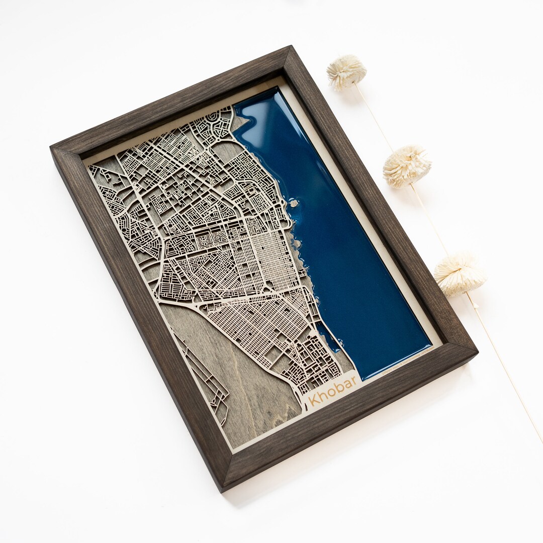 Khobar Map | Wood and Epoxy - Etsy