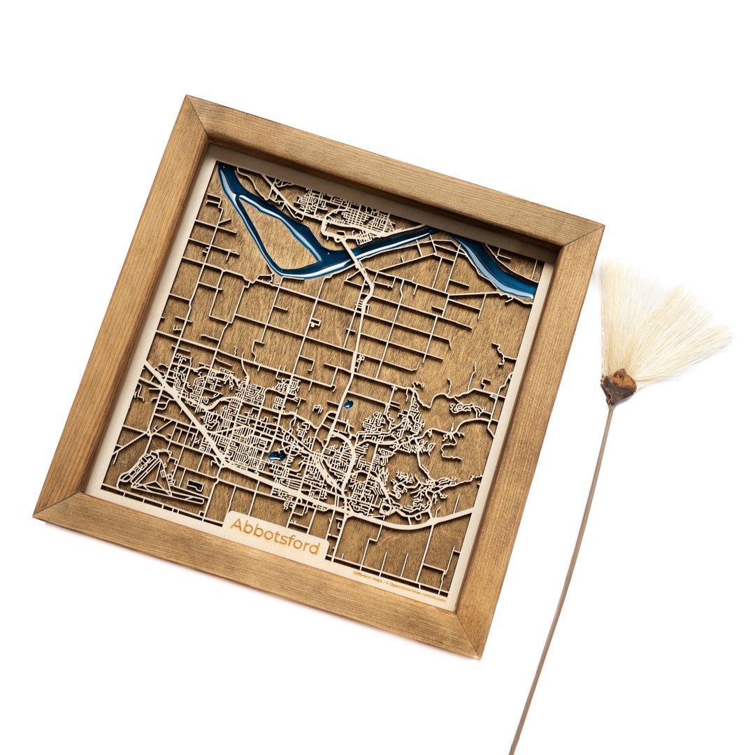 Abbotsford Map | Wood and Epoxy - Etsy