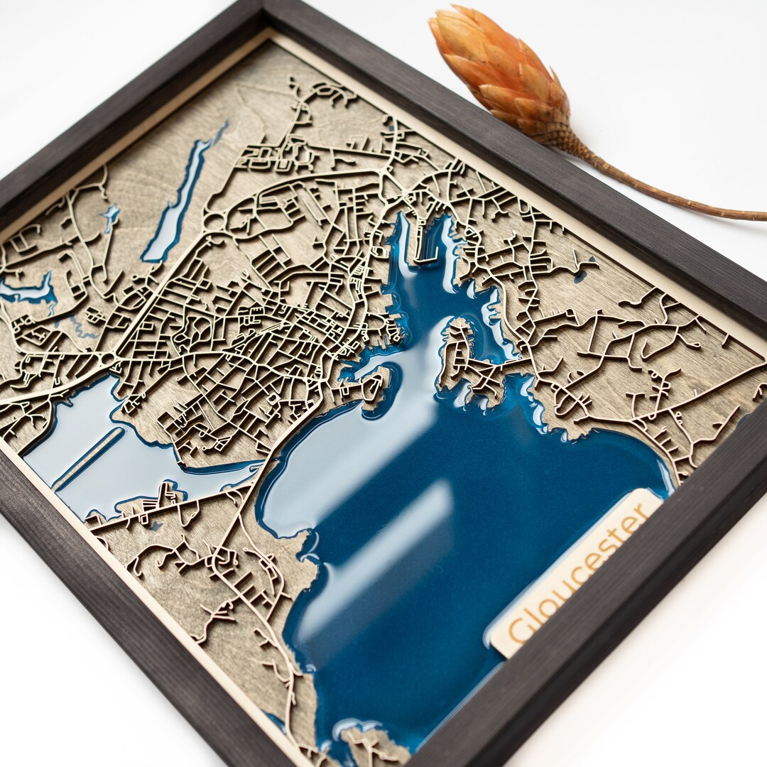 Gloucester Map | Wood and Epoxy - Etsy