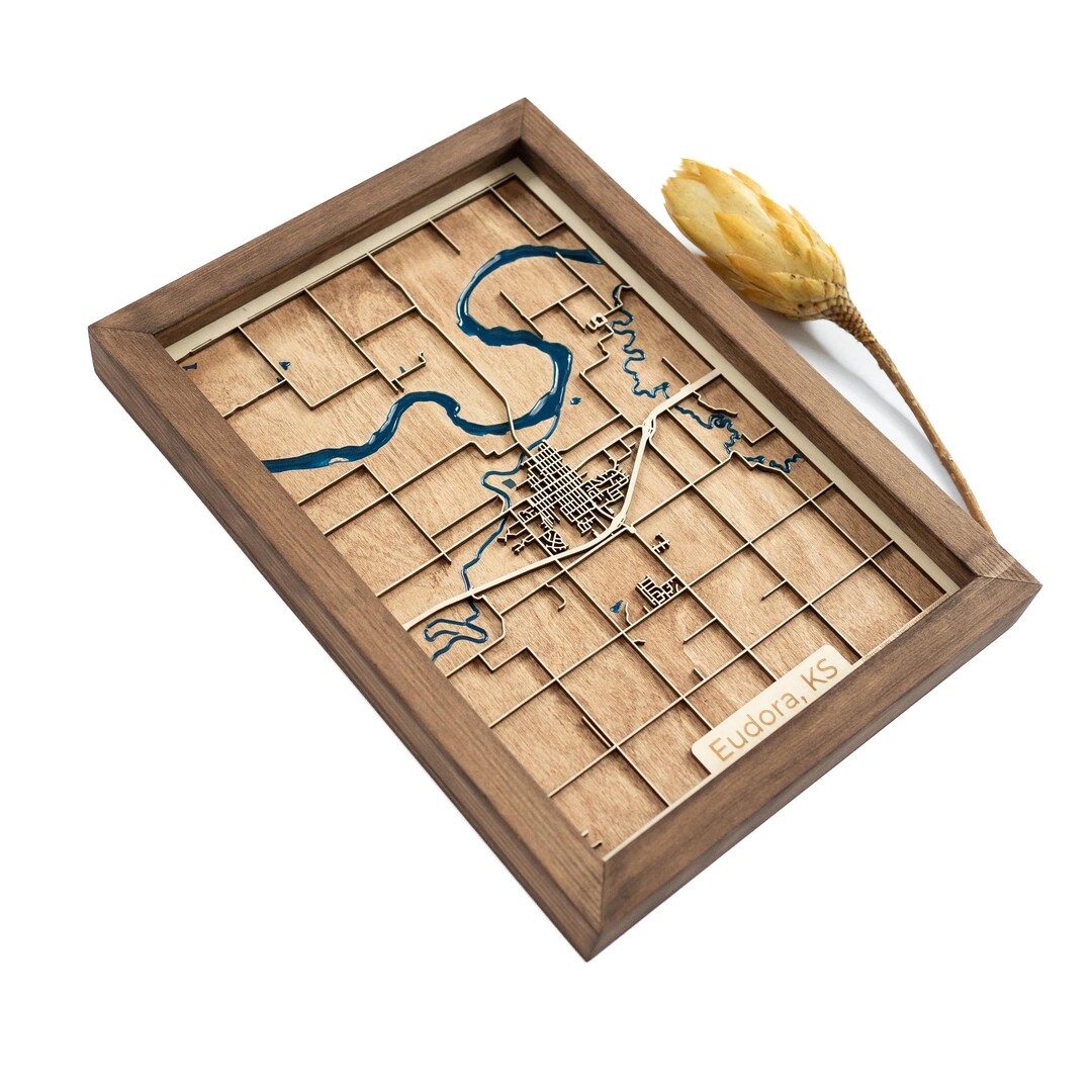 Eudora Map | Wood and Epoxy - Etsy