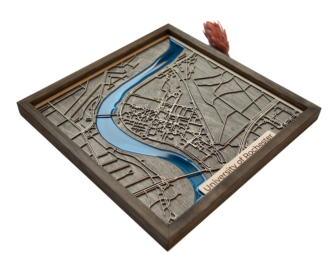 University of Rochester Map | Wood and Epoxy - Etsy