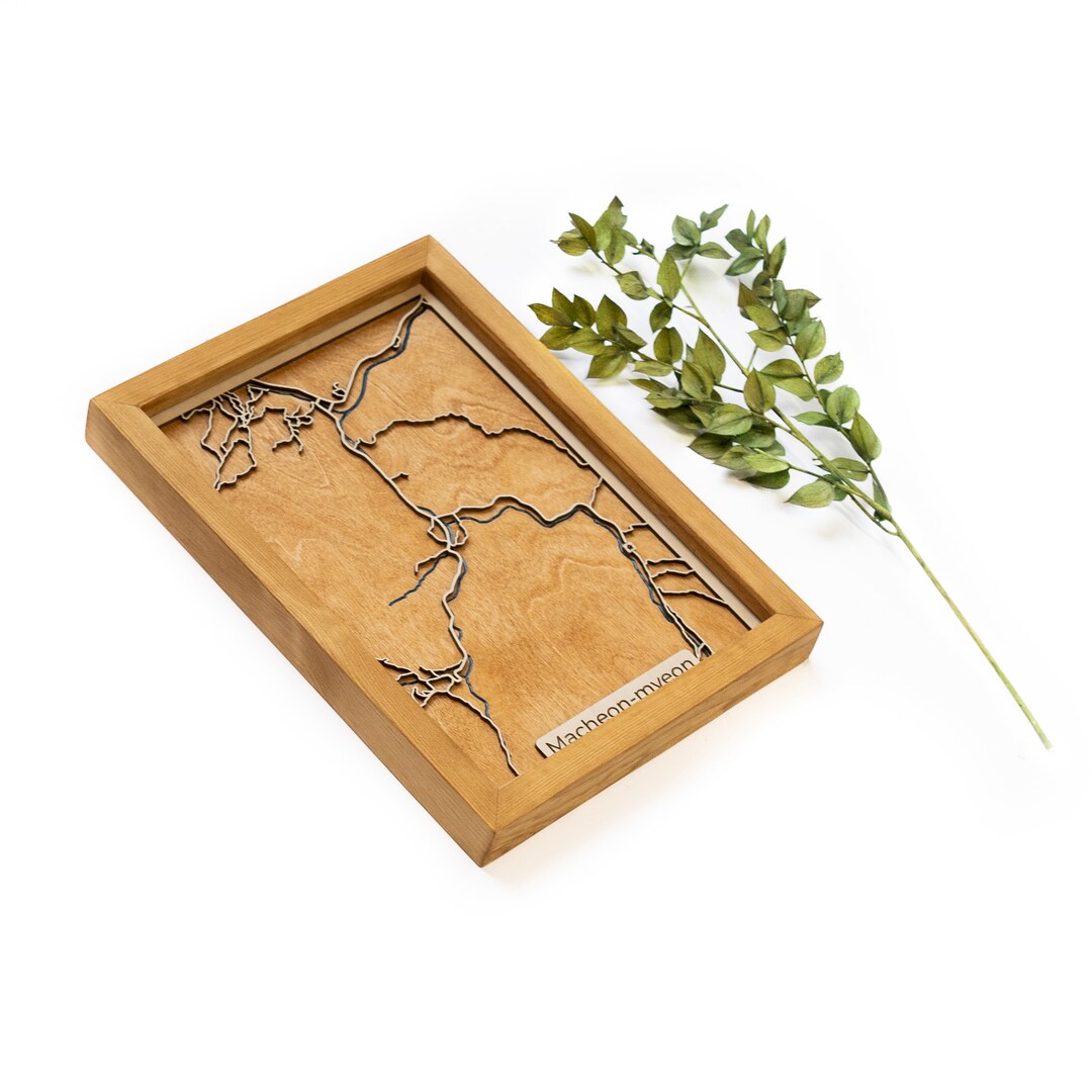 Macheon-myeon Map | Wood and Epoxy - Etsy