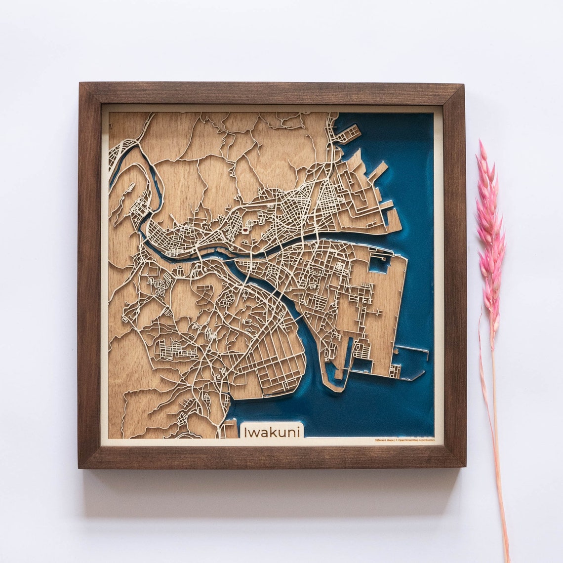Iwakuni Map Wood and Epoxy - Etsy