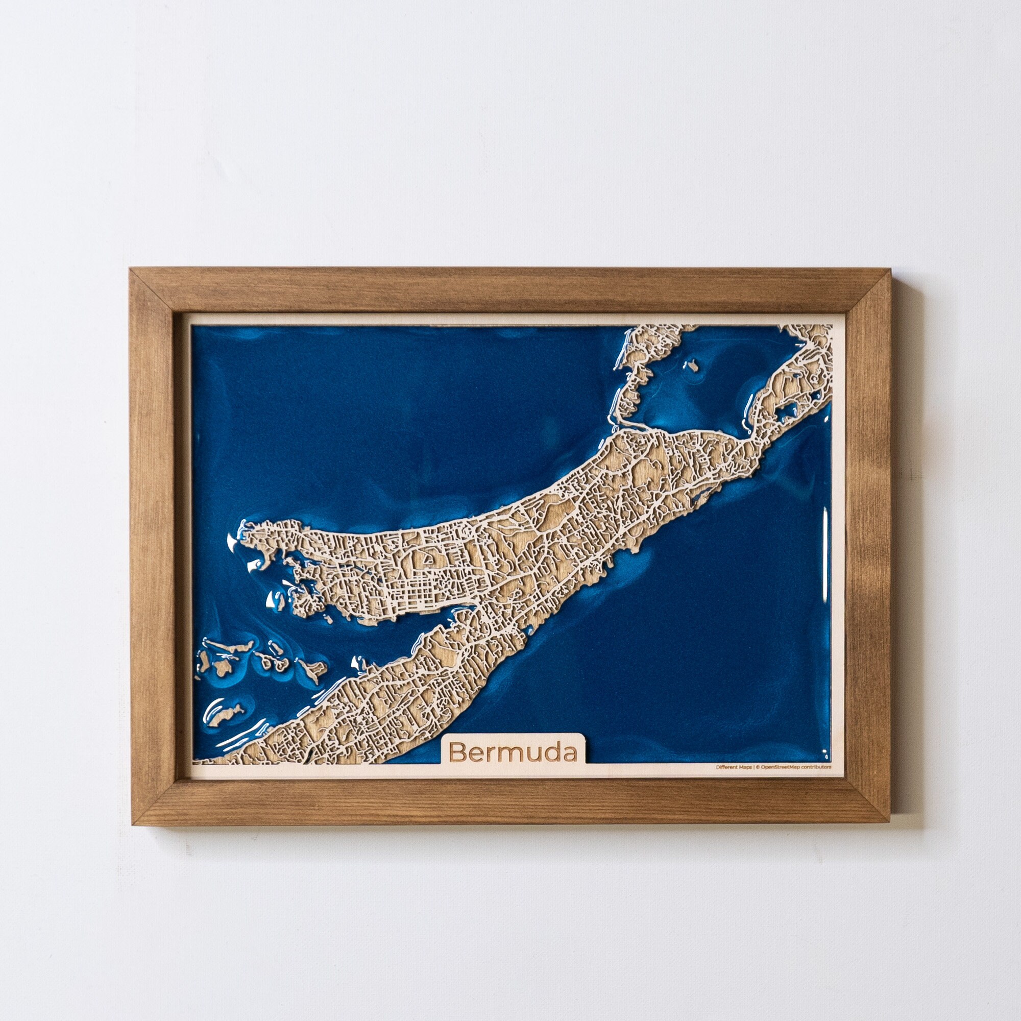 Bermuda Laser Cut Wood Map | Wood and Epoxy Resin - Etsy